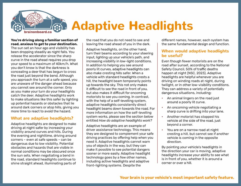 Adaptive Headlights - Brain on Board (TIRF)